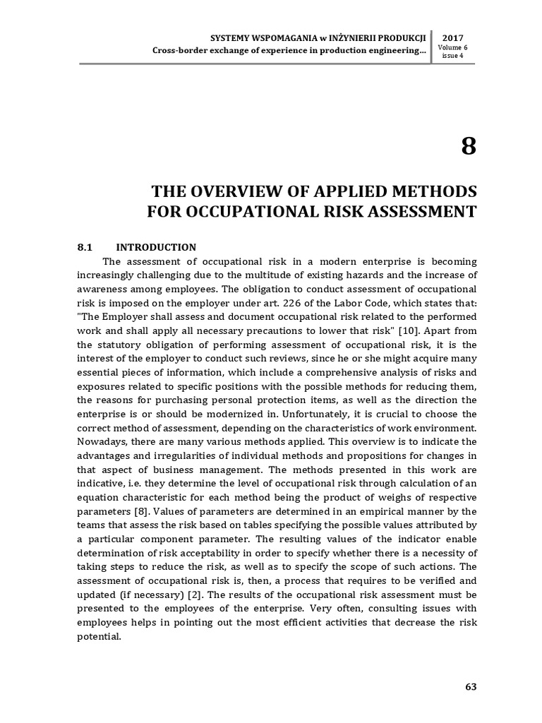 The Overview of Applied Methods For | PDF | Risk | Risk Assessment