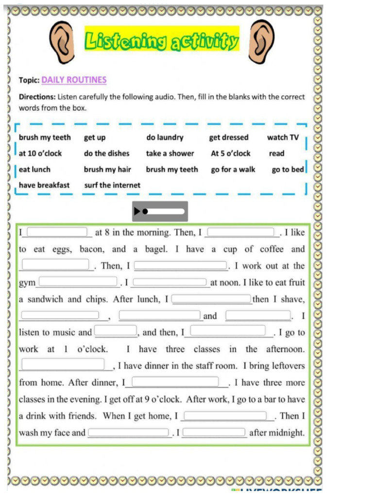 Listening Worksheet | PDF