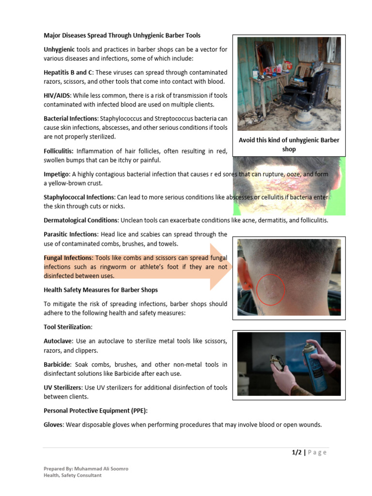 Barber Hygiene and Safety Practices | PDF | Hygiene | Medical Specialties
