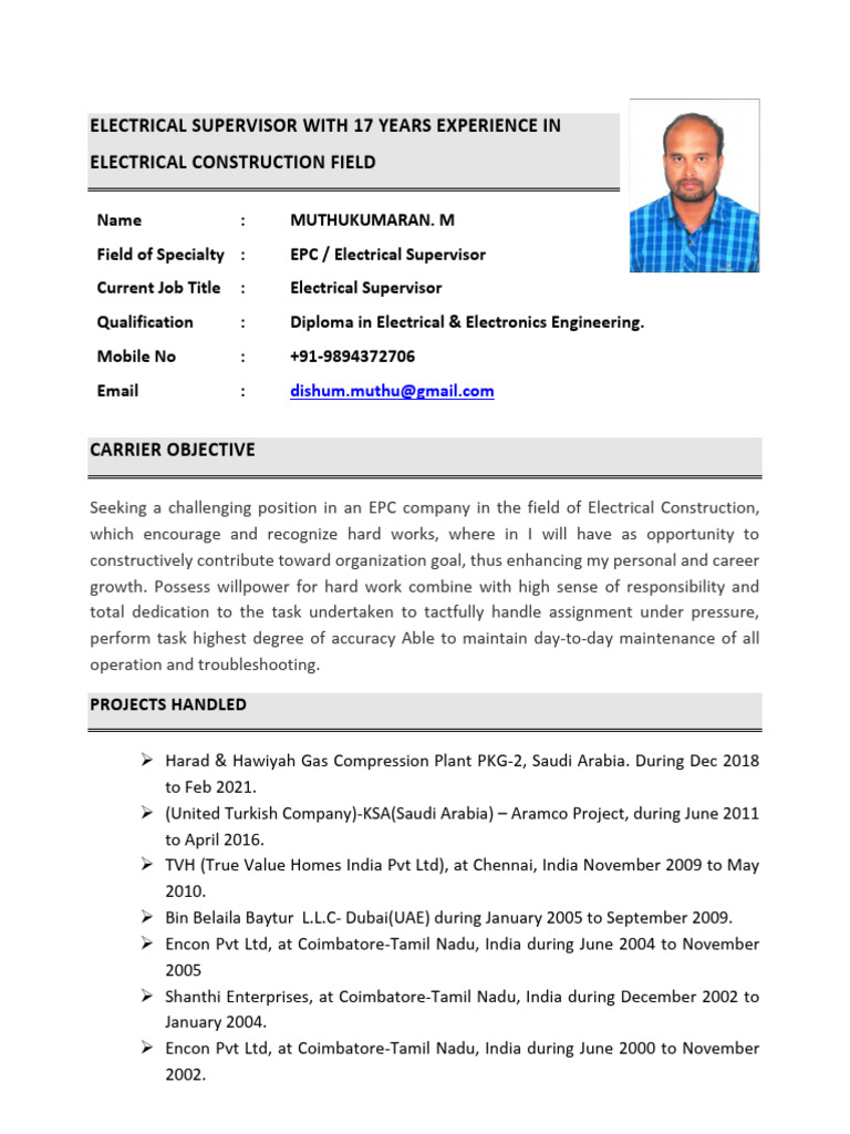 Muthu CV | PDF | Switch | Electrical Wiring Muthu CV | PDF | Switch | Electrical Wiring
