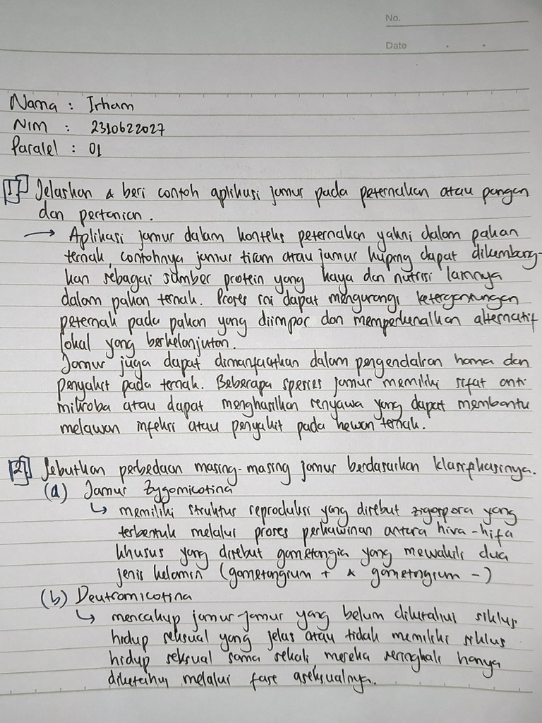 Irham - 2310622027 - Tugas Jamur - P01 | PDF