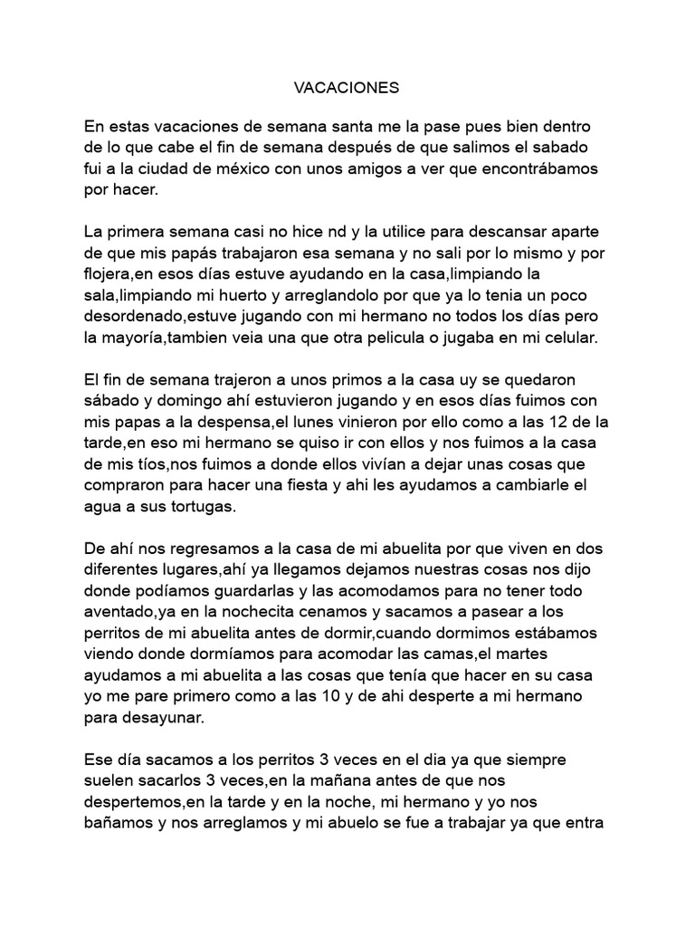 VACACIONES | PDF | Artes del Lenguaje y Comunicación | Arte