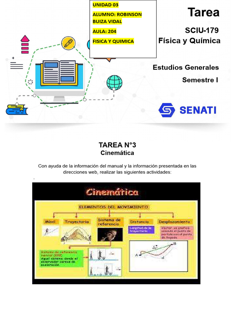 TAREA - U03 Fisica y Quimica | PDF | Cinemática | Movimiento (física)