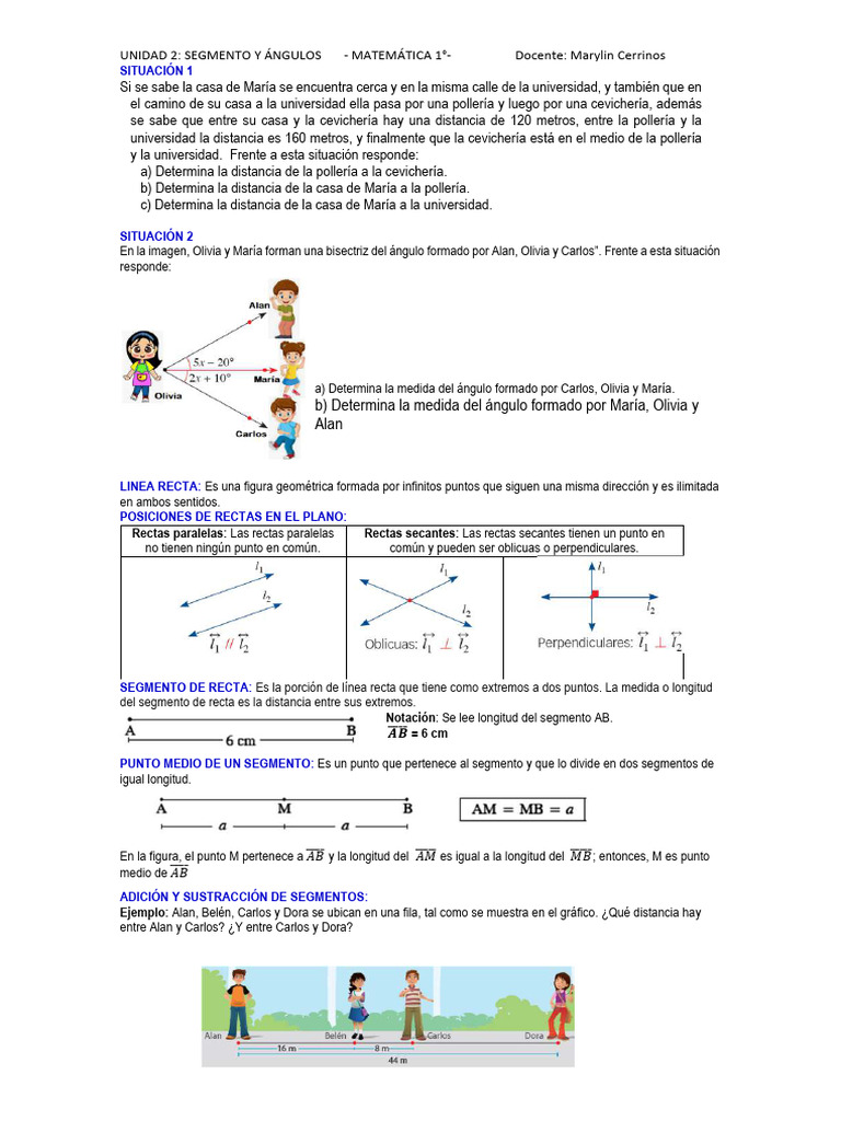 Segmento y Ángulo | PDF | Distancia | Ángulo