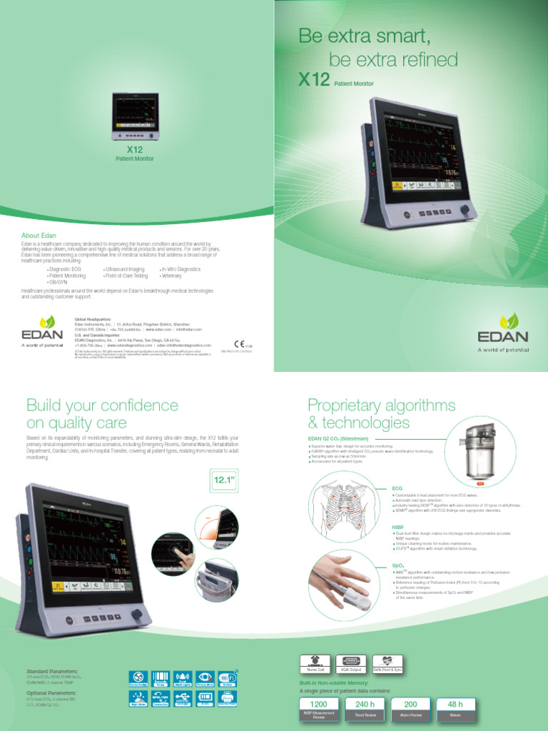Monitor Edan Ix12 | PDF | Health Care | Electrocardiography