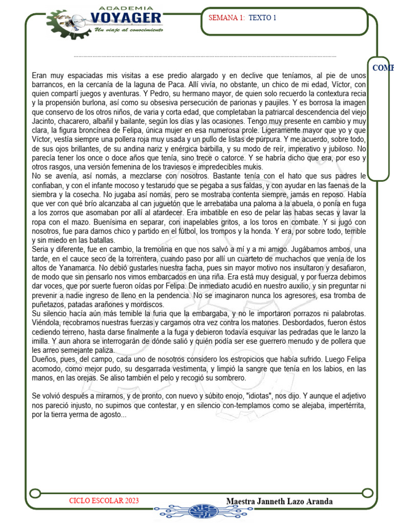 Comprension Lectora 5 y 6 | PDF | Historia