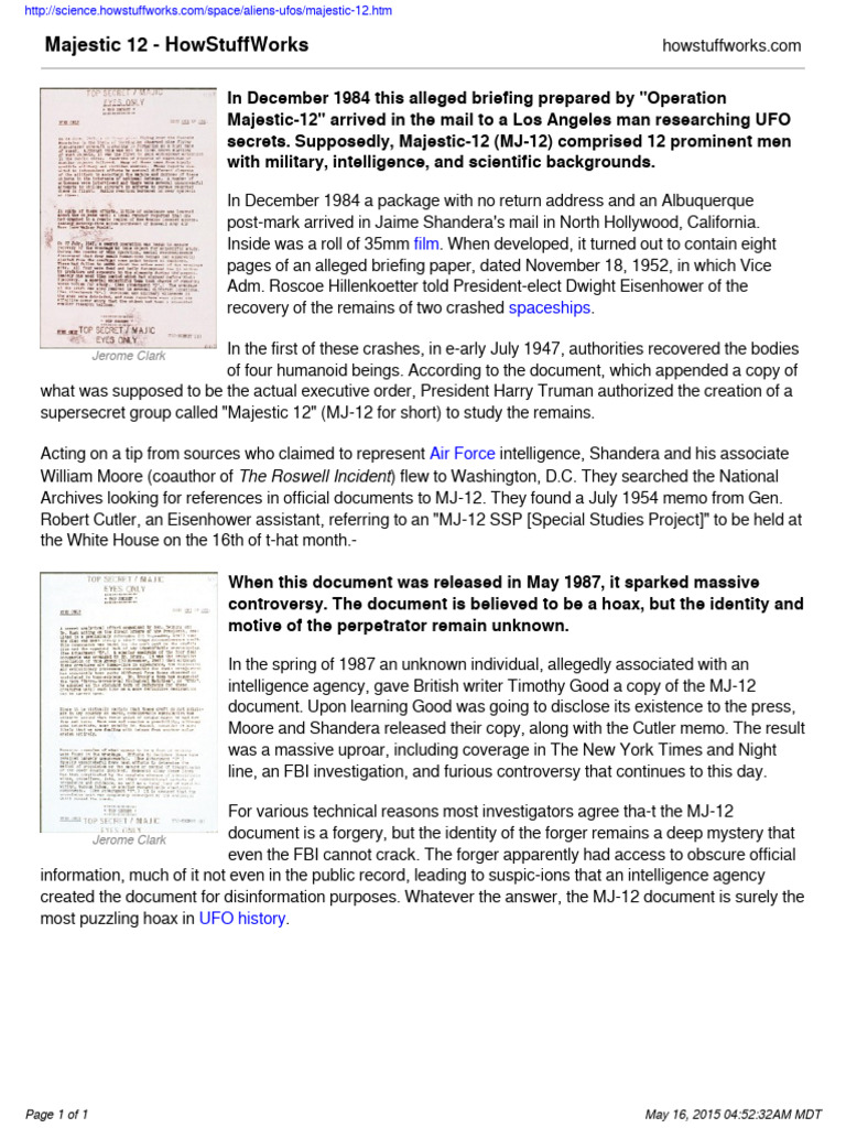 Majestic 12 - HowStuffWorks-2 | PDF | Ufology | Ufo Related Phenomena
