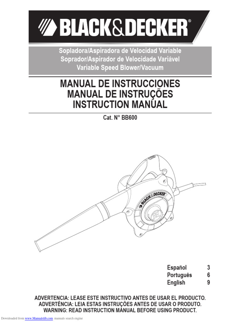 MANUAL DE INSTRUCCIONES bb600 | PDF | Residuos | Enchufes y tomas de corriente alterna
