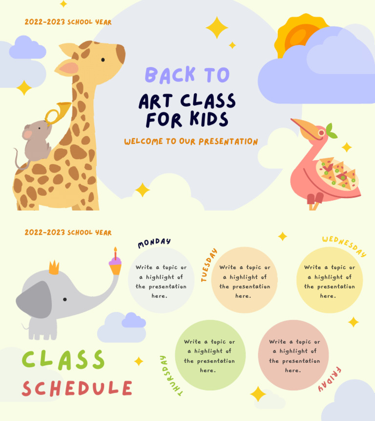 Kids Art Class Schedule 2022-2023 | PDF
