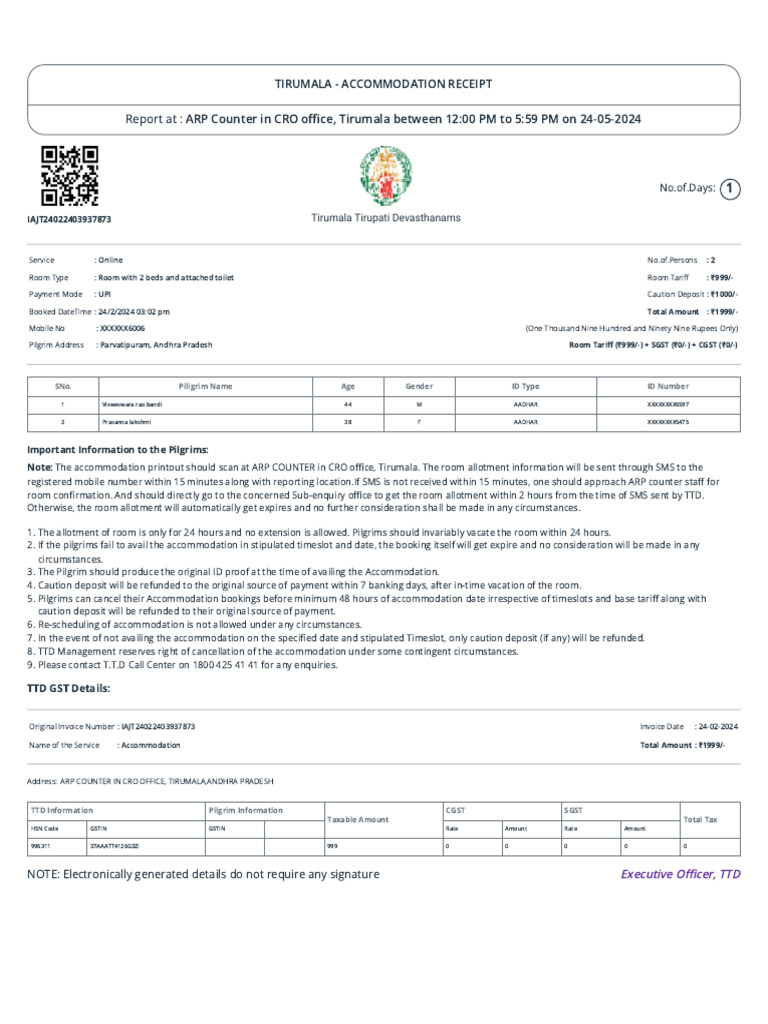 Tirumala Tirupati Devasthanams (Official Booking Portal) | Download ...