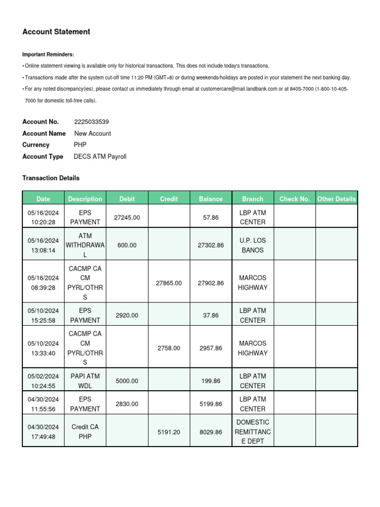 Statement | PDF | Automated Teller Machine | Banking Technology