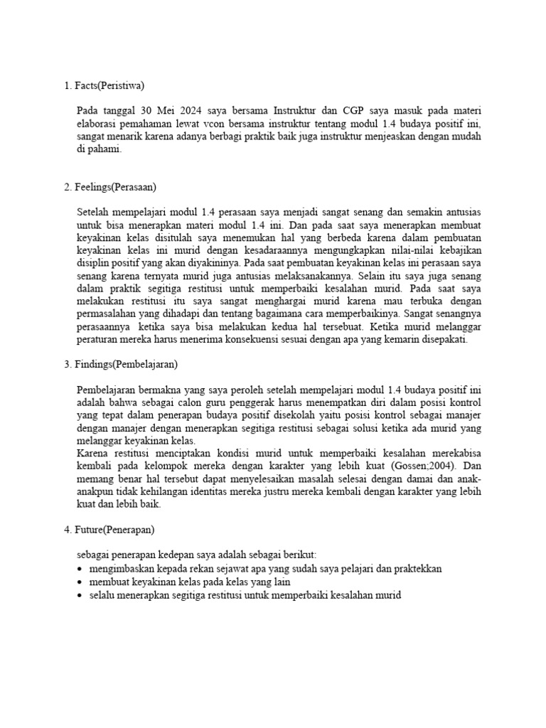 Refleksi | PDF | Karier & Perkembangan