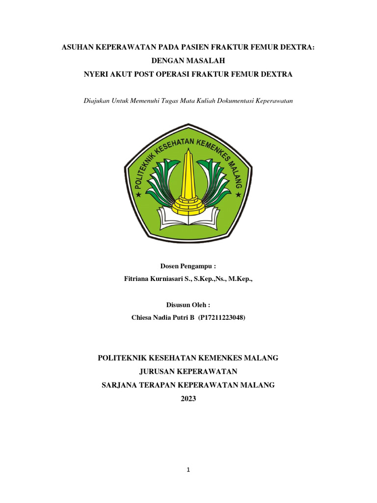 2a - 41 - Chiesa Nadia - Nyeri Akut Post Operasi Fraktur Femur Dextra | PDF