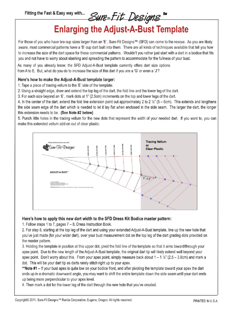 Enlarging - Adjust-A-Bust - Templatesurefit Design | PDF