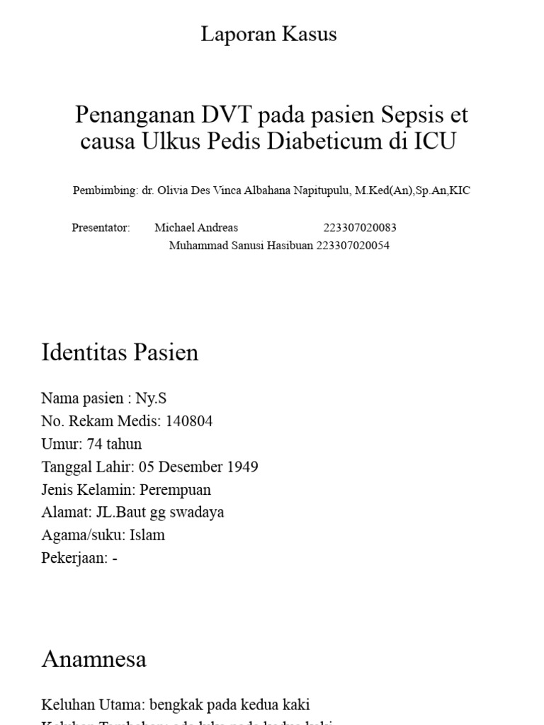 Sepsis + DVT | PDF