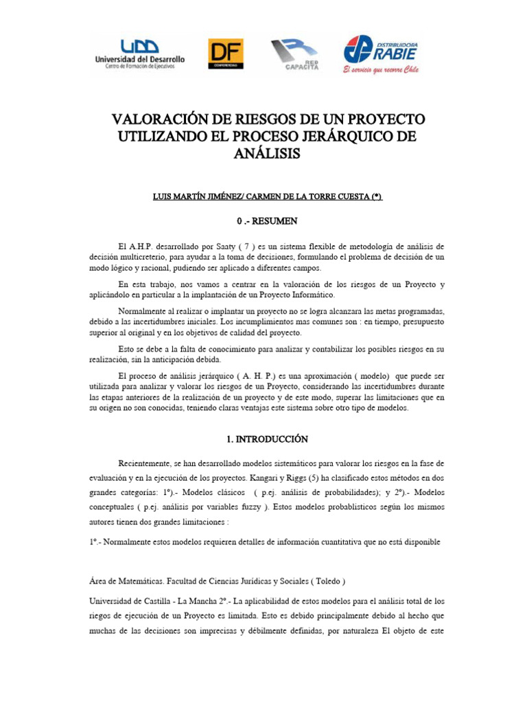 Módulo 4.3 - Evaluacion de Riesgos en Proyectos | PDF | Valores propios y vectores propios ...