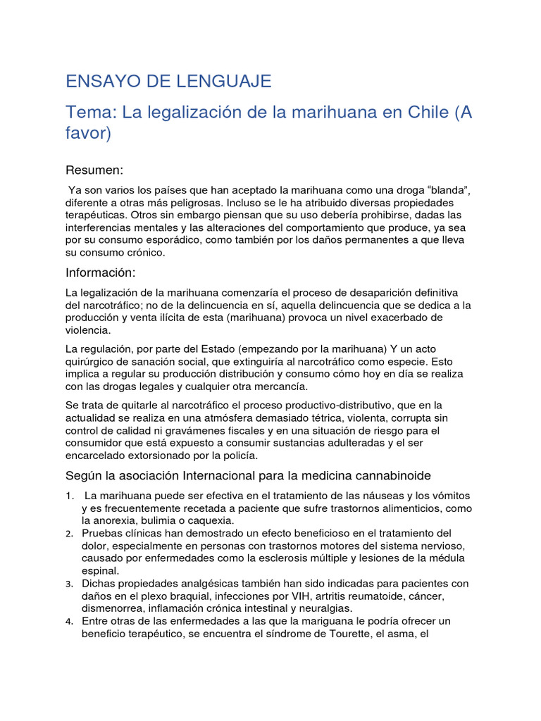Legalizacion de La Marihuana | PDF | Cannabis (Droga) | Comercio ilegal ...