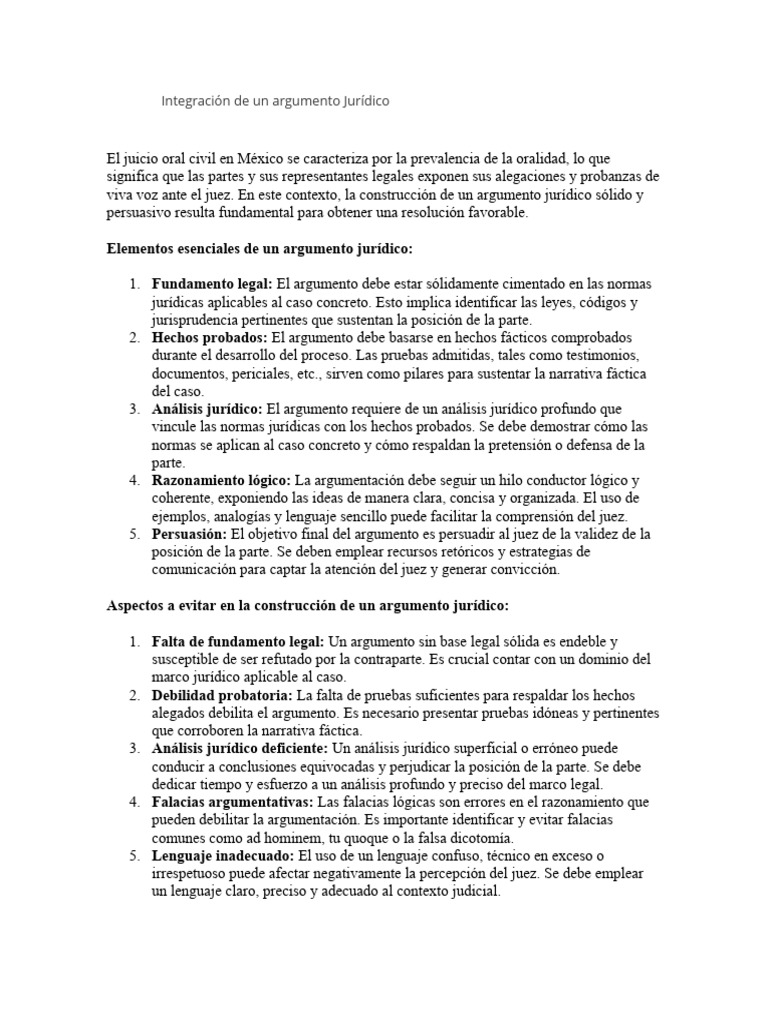 Integracion de Un Argumento | PDF | Argumento | Falacia