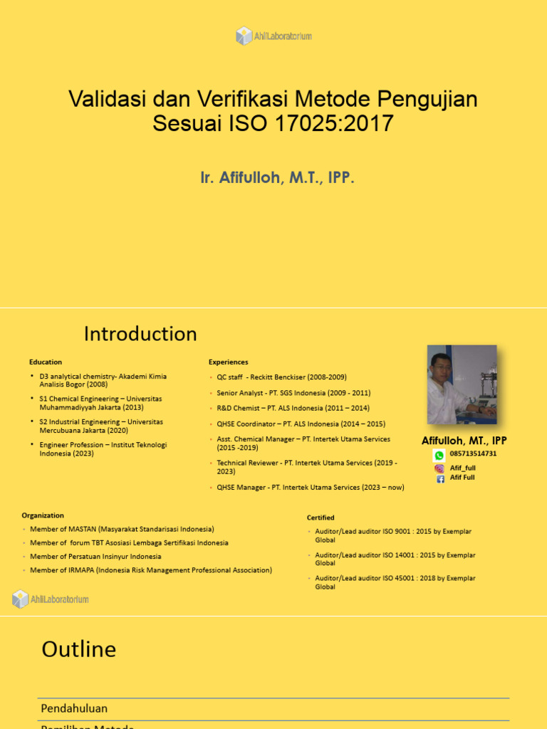 Verifikasi Validasi Metode 240323 AhliLaboratorium | PDF | Komputer | Teknologi & Rekayasa