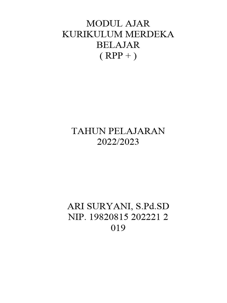 Contoh Modul Ajar Dan ATP | PDF