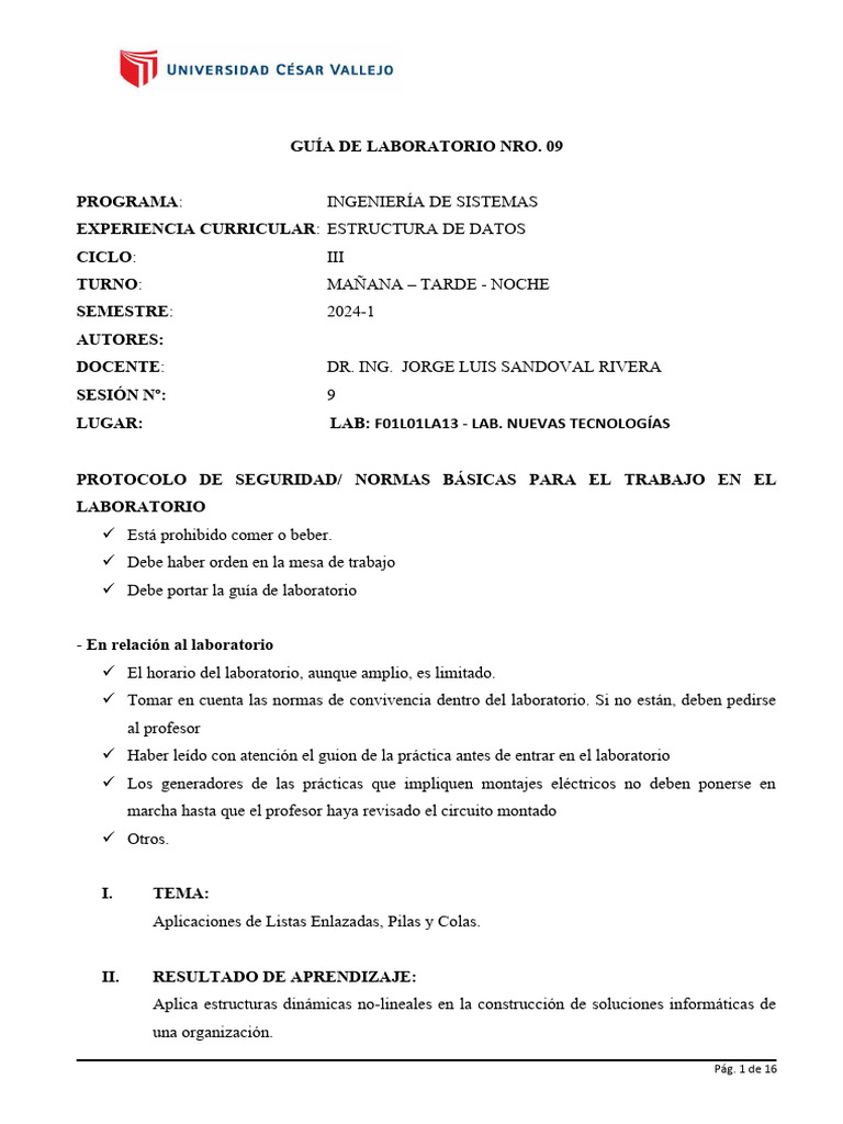 Guia Lab-09 | PDF | Ingeniería | Laboratorios