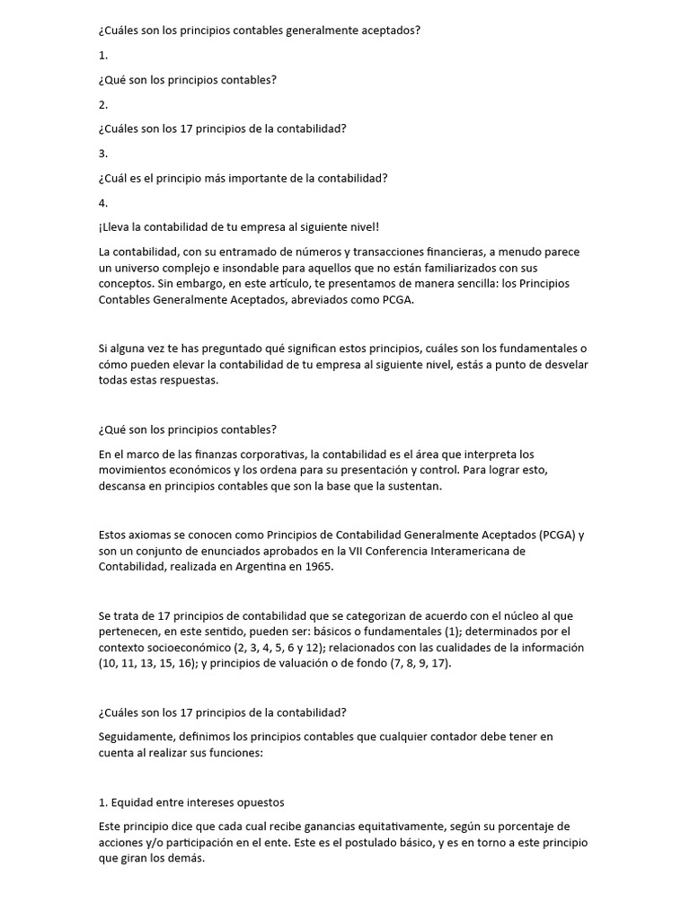 Guía de Principios Contables Básicos | PDF | Contabilidad | Auditoría