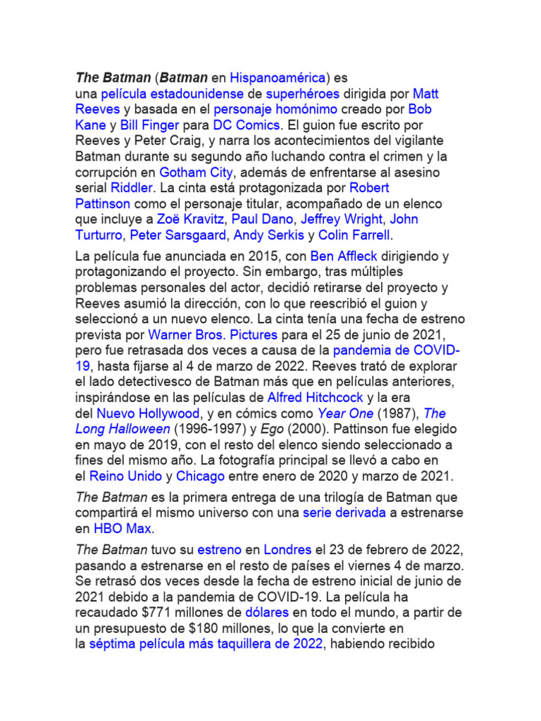 The Batman | PDF | hombre murciélago