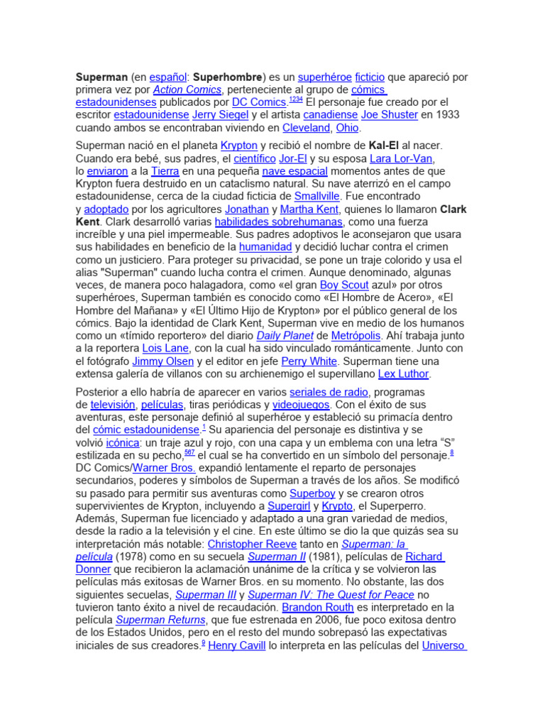 Superman | PDF | Superhombre | Cómics