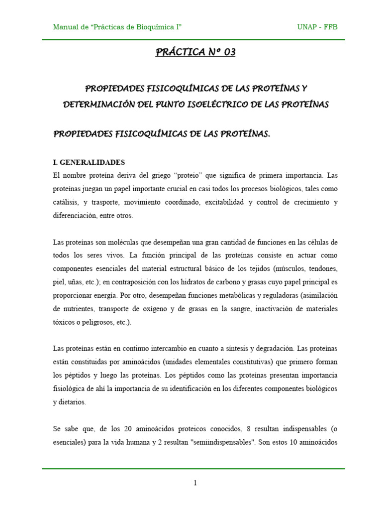 03 Guia Practica Bqca I 2024-I | PDF | Proteínas | Organismos
