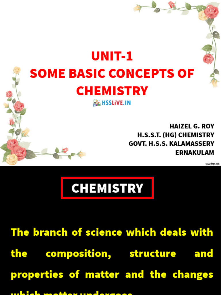 Hsslive-Xi-Ch-1-Slide-1. BASIC CONCEPTS-signed | PDF | Mixture | Mole (Unit)
