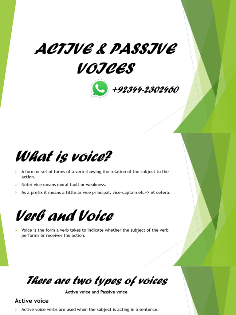 ACTIVE & PASSIVE | PDF | Verb | Subject (Grammar)