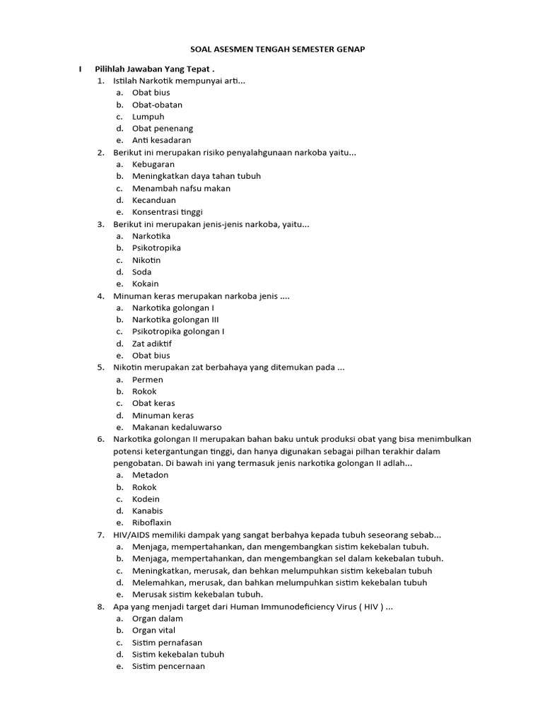 2024 - Soal Asesmen Tengah Semester Genap | PDF