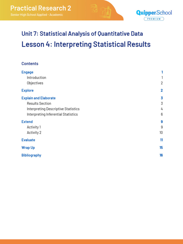 Interpreting Statistical Results | PDF | Statistics | P Value