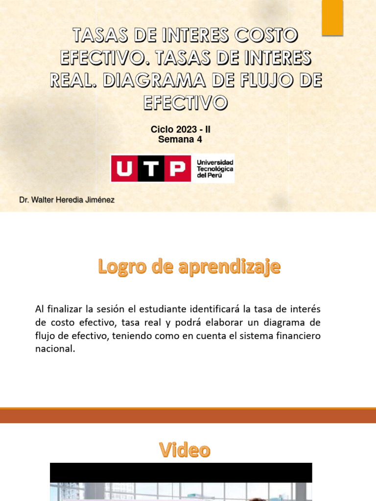 S04 - Tasa de Interés Costo Efectivo, Tasa de Interés Real - Diagramas ...