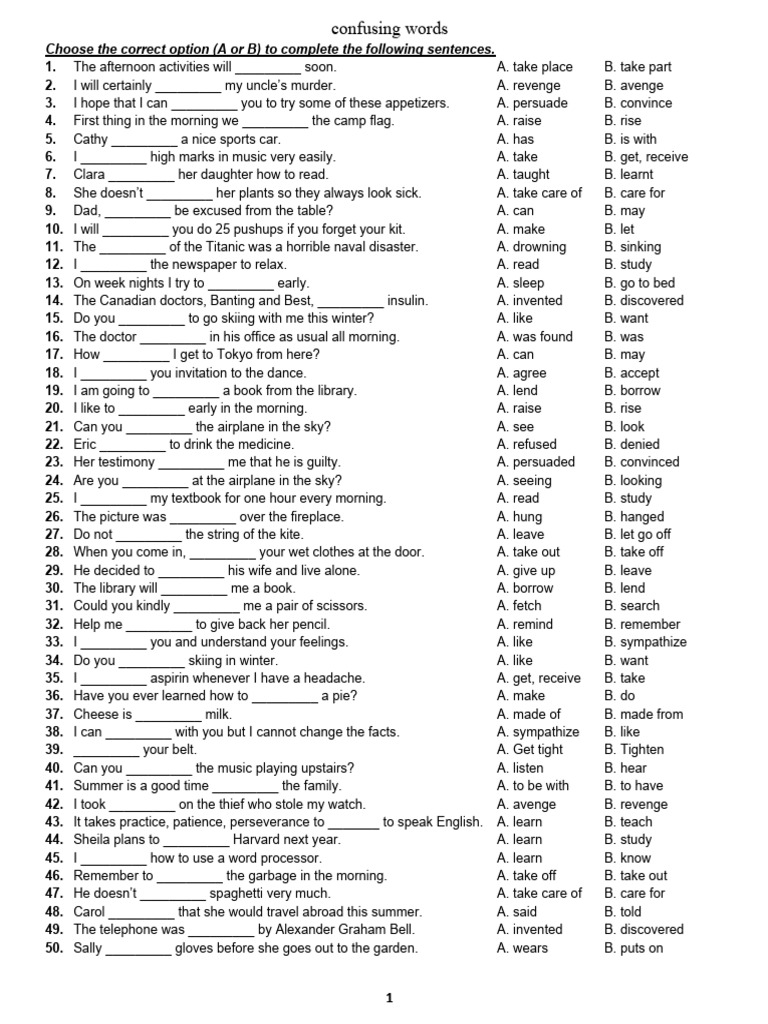 Confusing Words | PDF