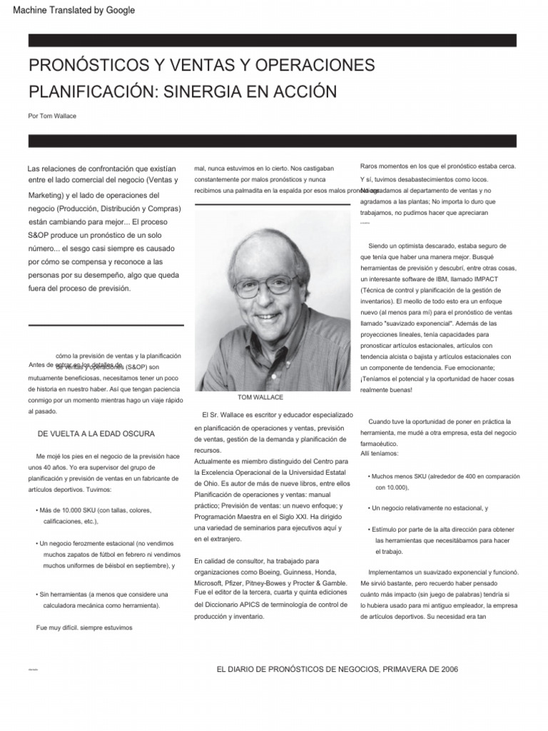 Articulo Forecasting and SOP | PDF | Business | Planificación