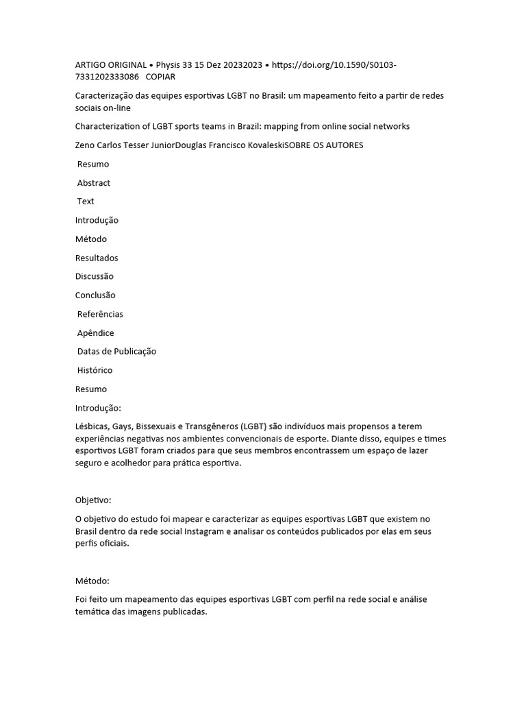 Artigo Original | PDF | LGBT | Estudos LGBTQIA+