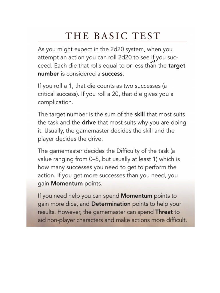 Dune 2d20 Basic Explanation | PDF
