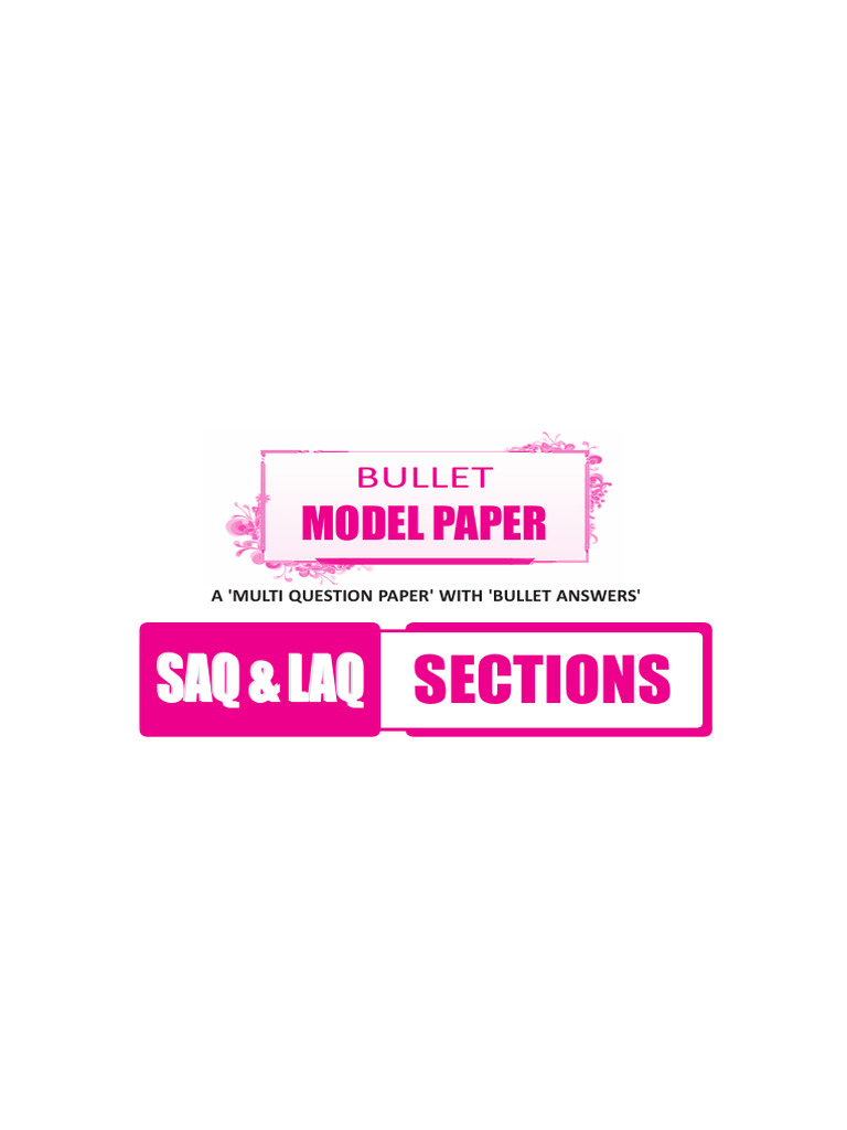 9 Bullet Model Paper Saq Laq Sections | PDF | Ellipse | Circle