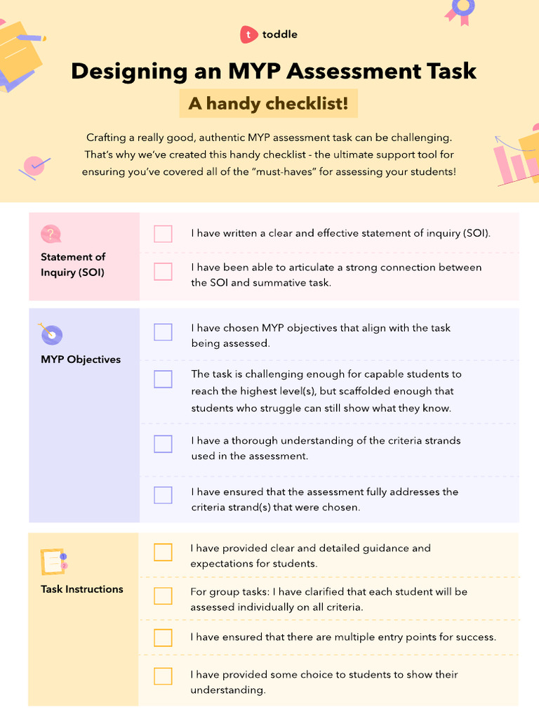 MYP Assessment Task Checklist | PDF | Rubric (Academic) | Cognition
