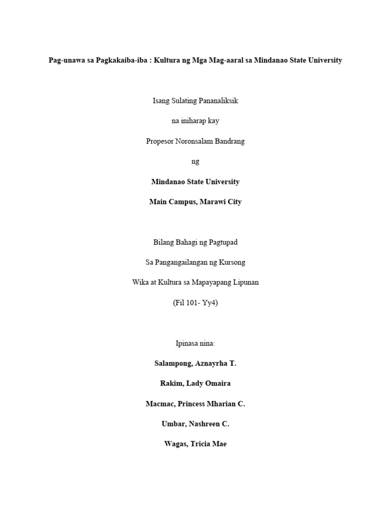 Fil101 - Paper | PDF