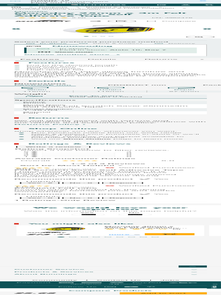 Moroday 25mm X 3m Felt Scratch Saver Self Adhesiv | PDF