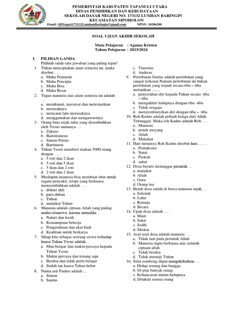 Uas Pak Kelas Vi | PDF