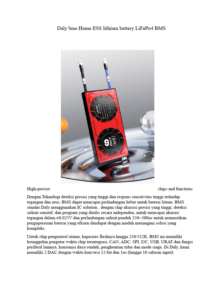 Daly Bms Home ESS Lithium Battery LiFePo4 BMS | PDF