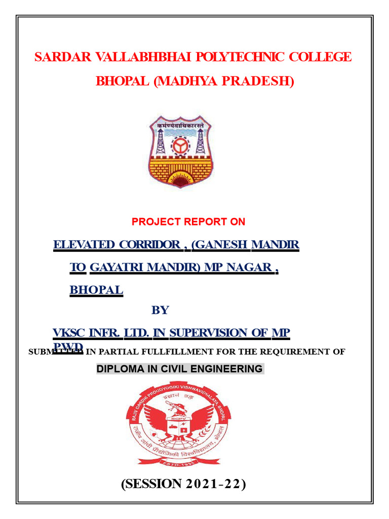 Elevated Corridor Project Report Bhopal | PDF | Concrete | Deep Foundation