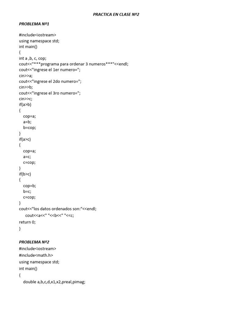 Algoritmos C++: Ordenar, Ecuación, Coordenadas, Días, Impares | PDF | Programación de computadoras