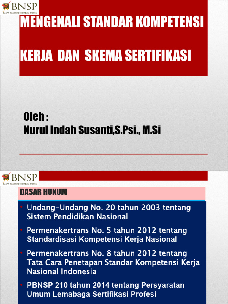 MENGENALI STANDAR KOMPETENSI KERJA Dan SKEMA SERTIFIKASI-fix2 | PDF