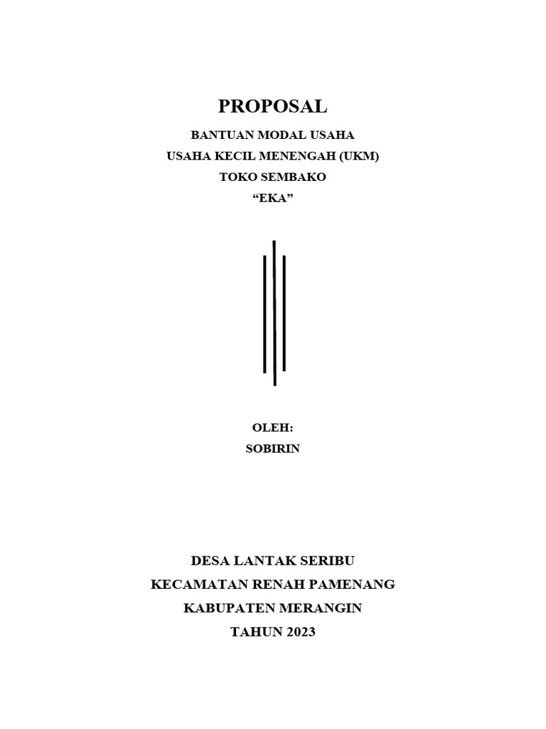 Proposal Modal Usaha Toko Sembako EKA | PDF