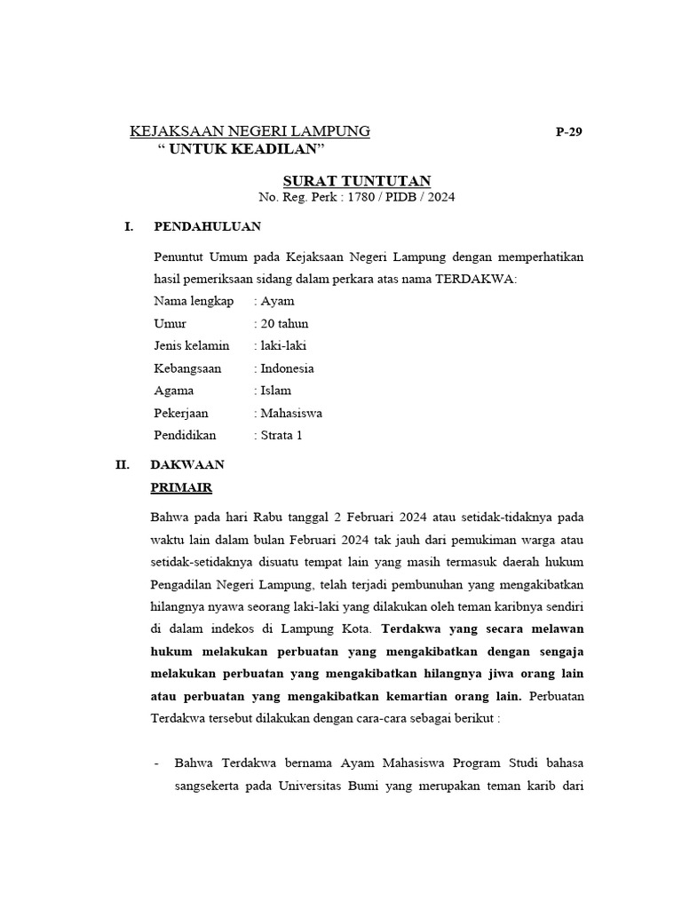 Surat Tuntutan | PDF