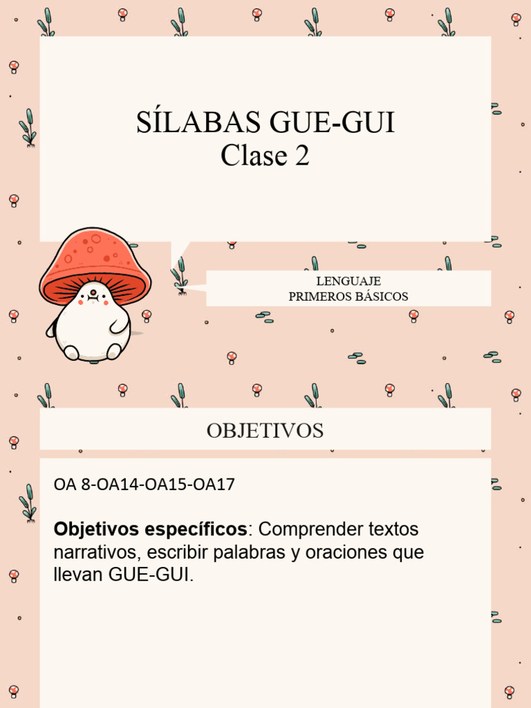 Sílaba GUE-GUI para Primeros Básicos | PDF